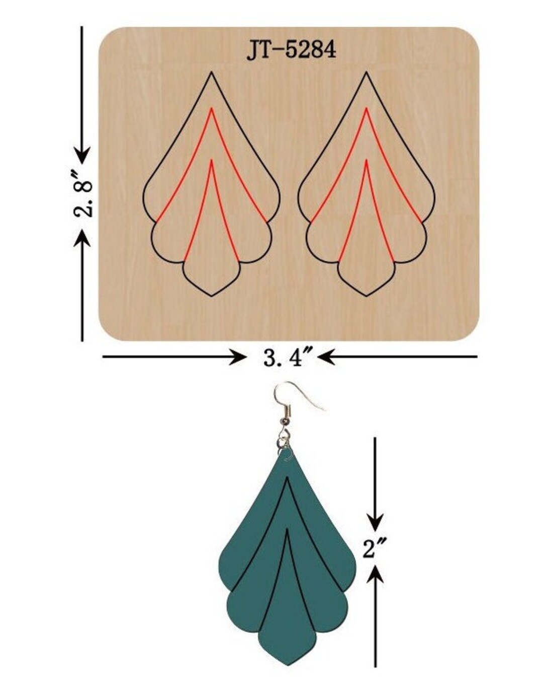 Embossed Scalloped Leather Earring Die, 2-inch, Sizzix Compatible ...
