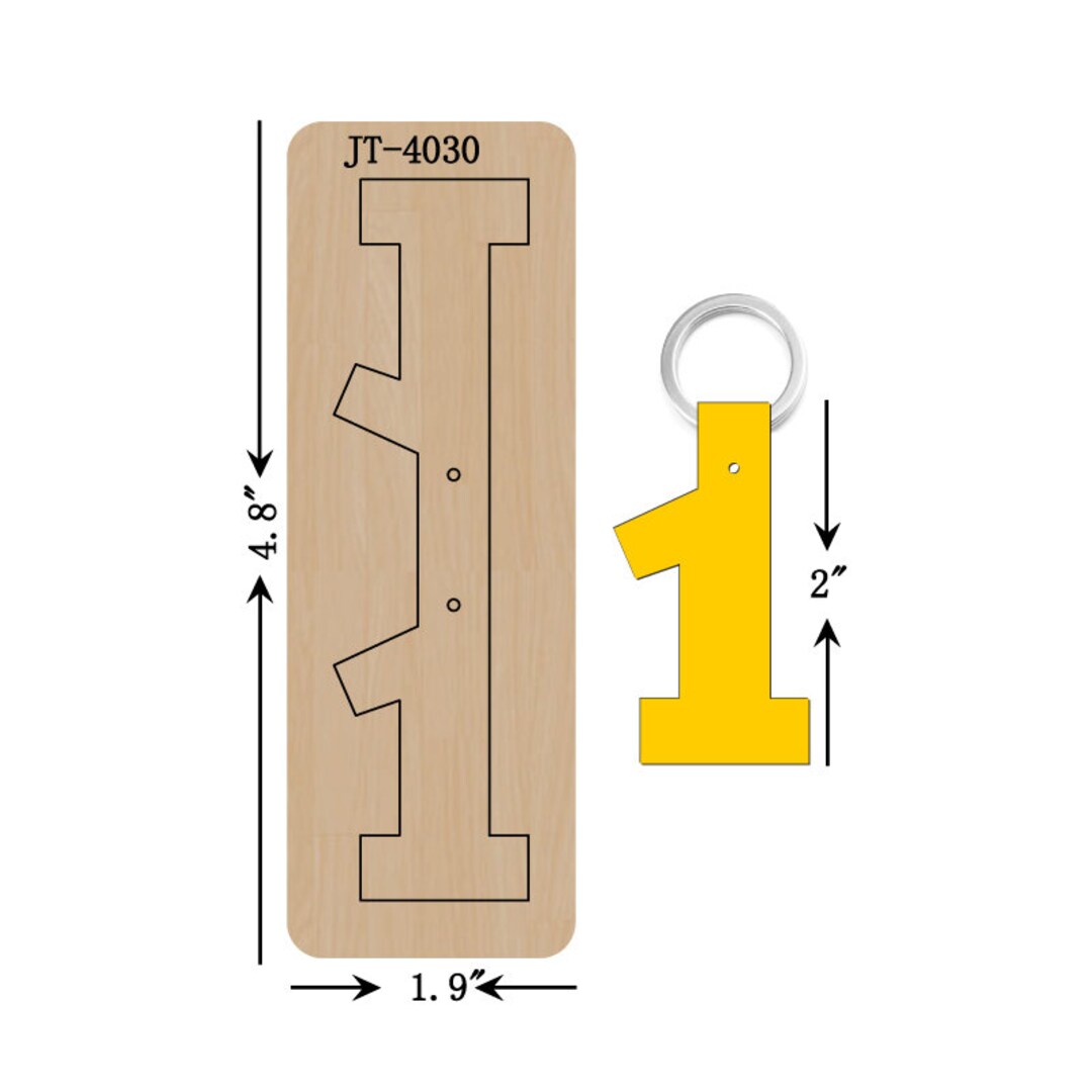 Leather Keychain Cutting Die, 2 INCH, Number 1 Keychain, JT4030 - Etsy