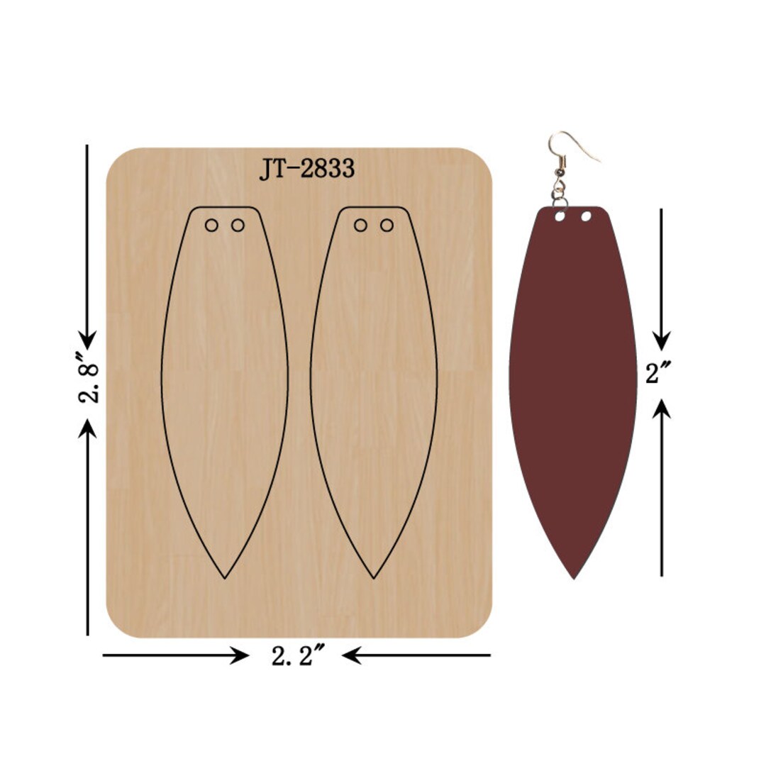 Leather Earring Cutting Die 2 INCH Pinch Leaf Earring Die - Etsy