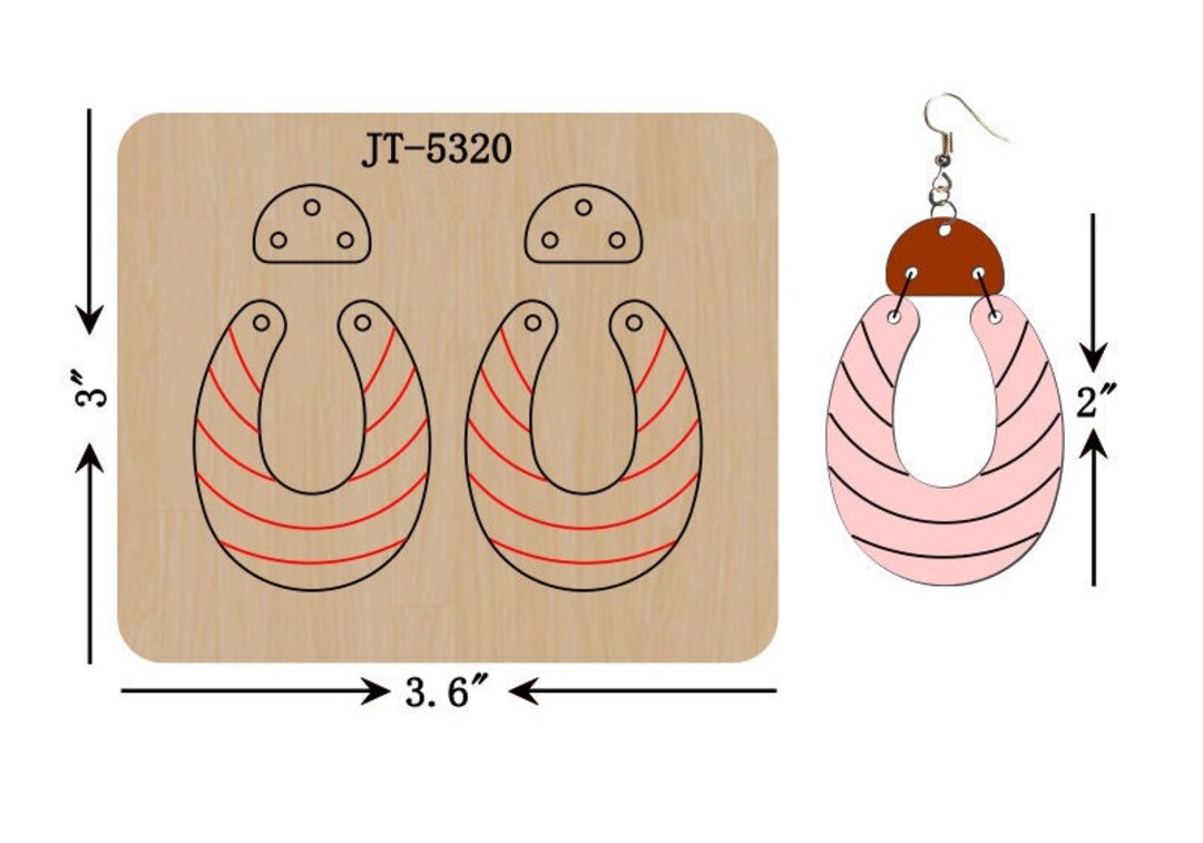 Cut and Emboss Leather Earring Cutting Die, 2 INCH, Embossed Open ...