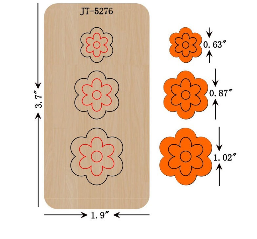 Embossed Flower Leather Earring Die, 0.63-0.87-1.02 Inch, Sizzix ...