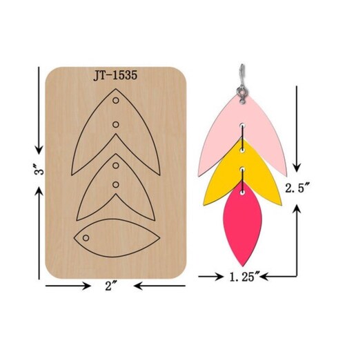 Leather Earring Cutting Die /2.75 INCH Slim Leaf Cutout - Etsy