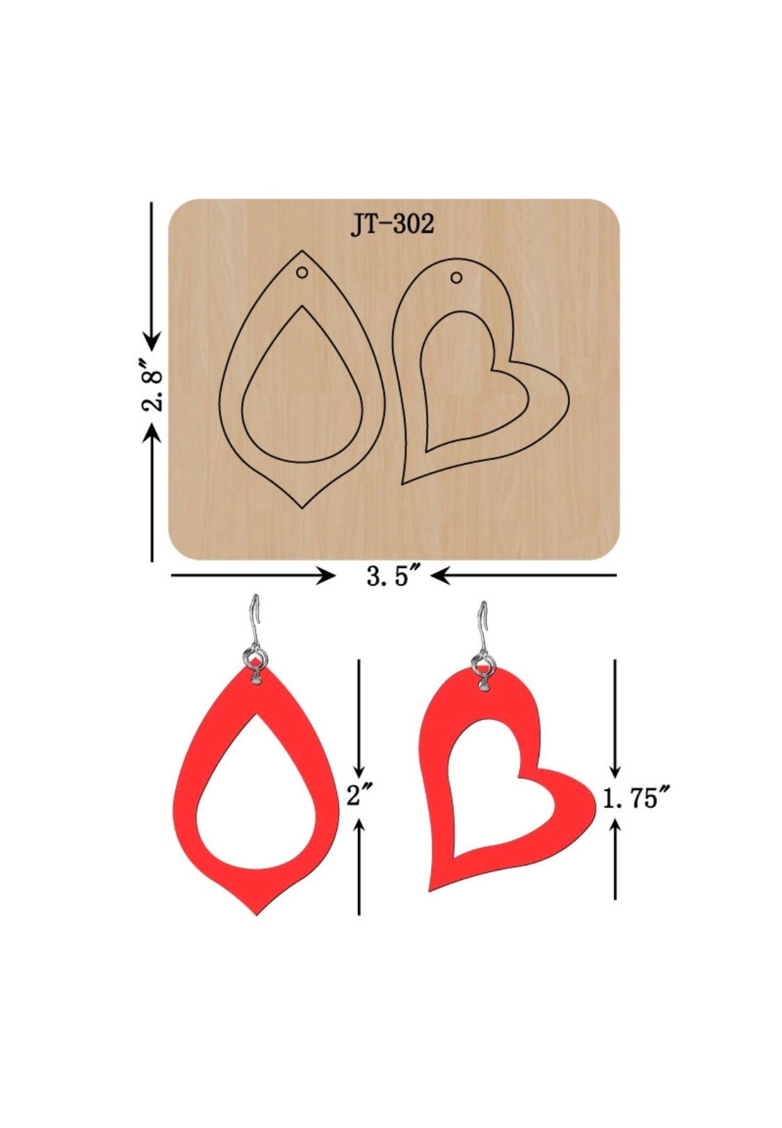 Leather Earring Die Small Heart Heart Cutout Earring Die - Etsy