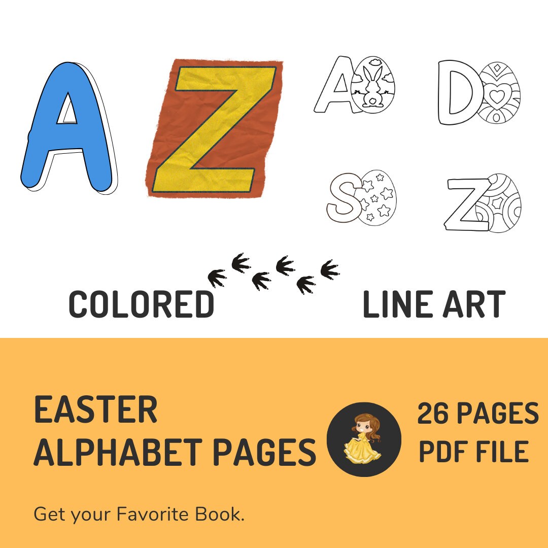 Easter Alphabet Coloring Pages 26 Images PDF Download Digital Download ...
