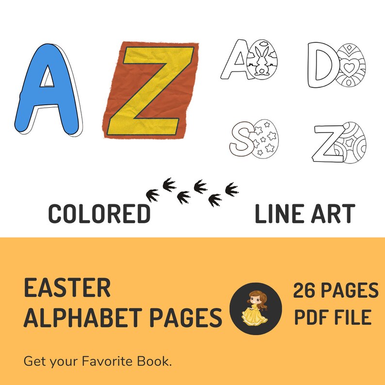 Easter Alphabet Coloring Pages 26 Images PDF Download Digital Download ...
