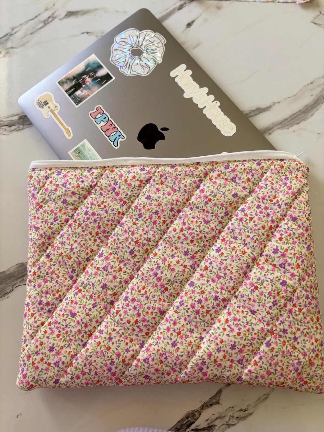 Laptop Sleeve | Floral Laptop Bag | Quilted Padded Laptop Sleeve ...