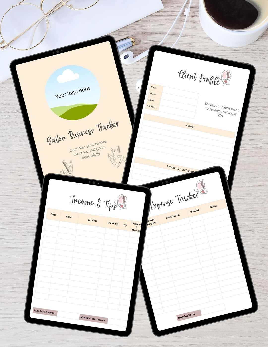Salon Business Tracker | Canva Template | Editable Stylist Planner ...