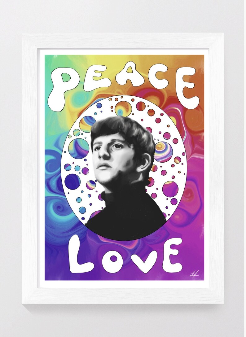 Peace & Love Ringo Starr Poster - Etsy