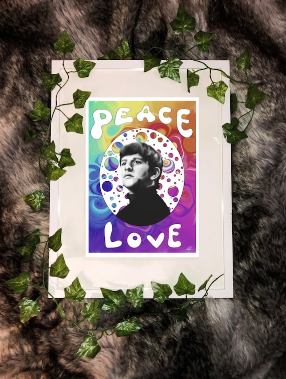 Peace & Love Ringo Starr Poster | Etsy