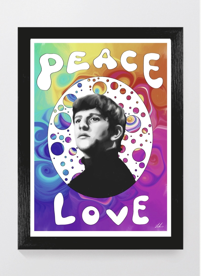 Peace & Love Ringo Starr Poster - Etsy