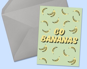 Go Bananas Birthday Card - Etsy