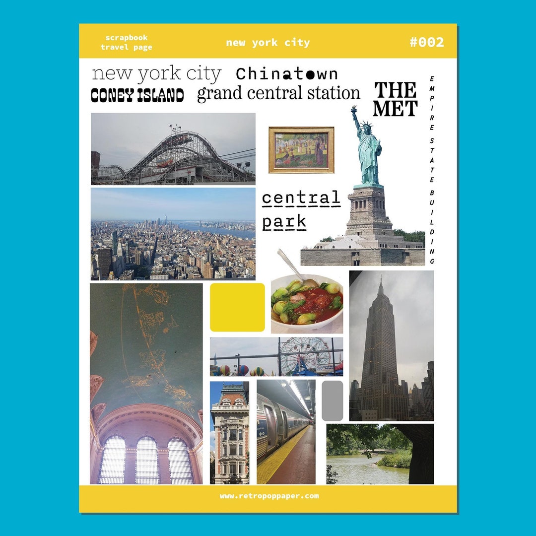 New York City Printable Scrapbook Page - Etsy