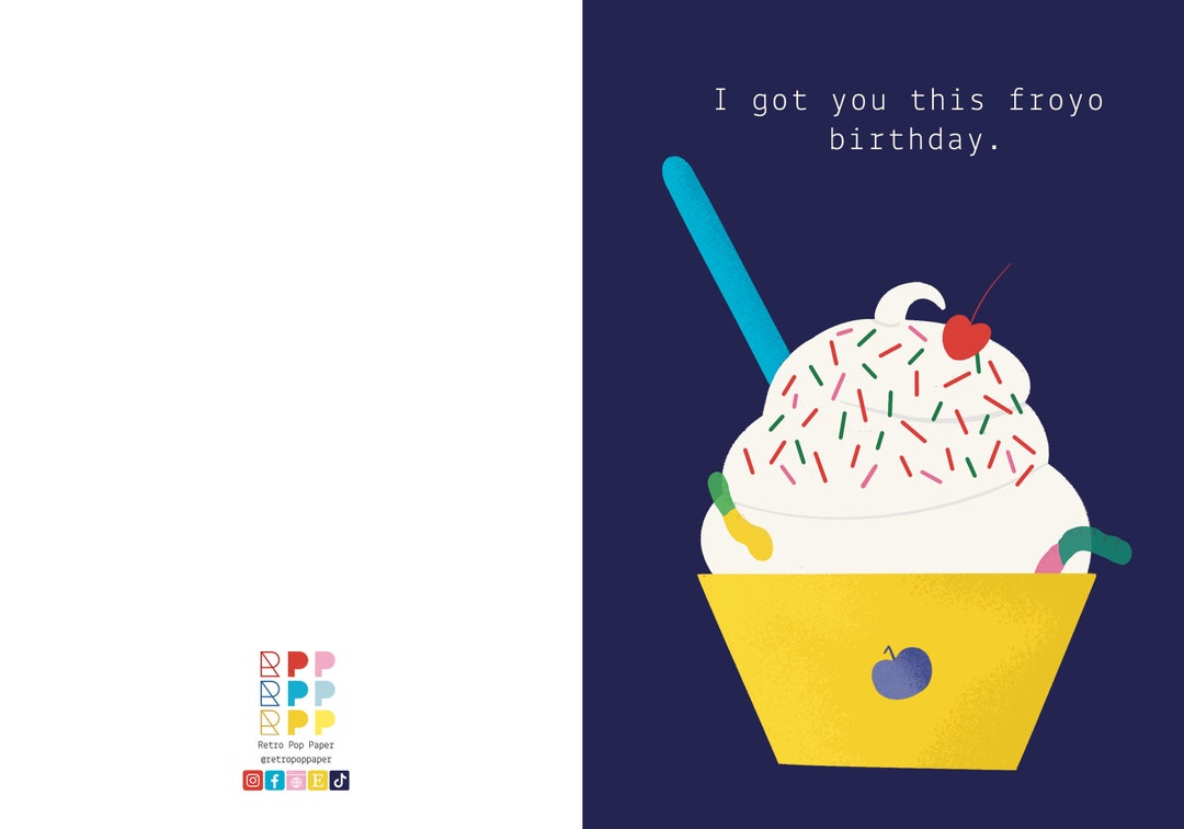 Froyo Birthday Funny Birthday Card - Etsy