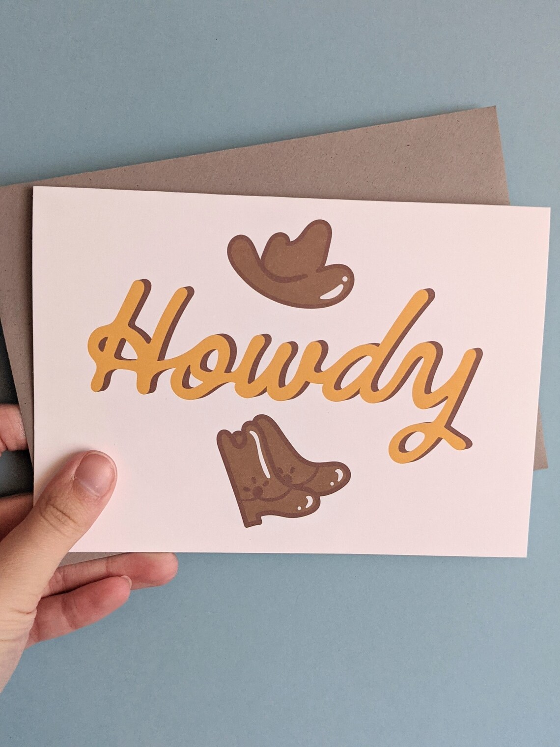 Howdy Yee-haw Cowboy Greeting Card | Etsy