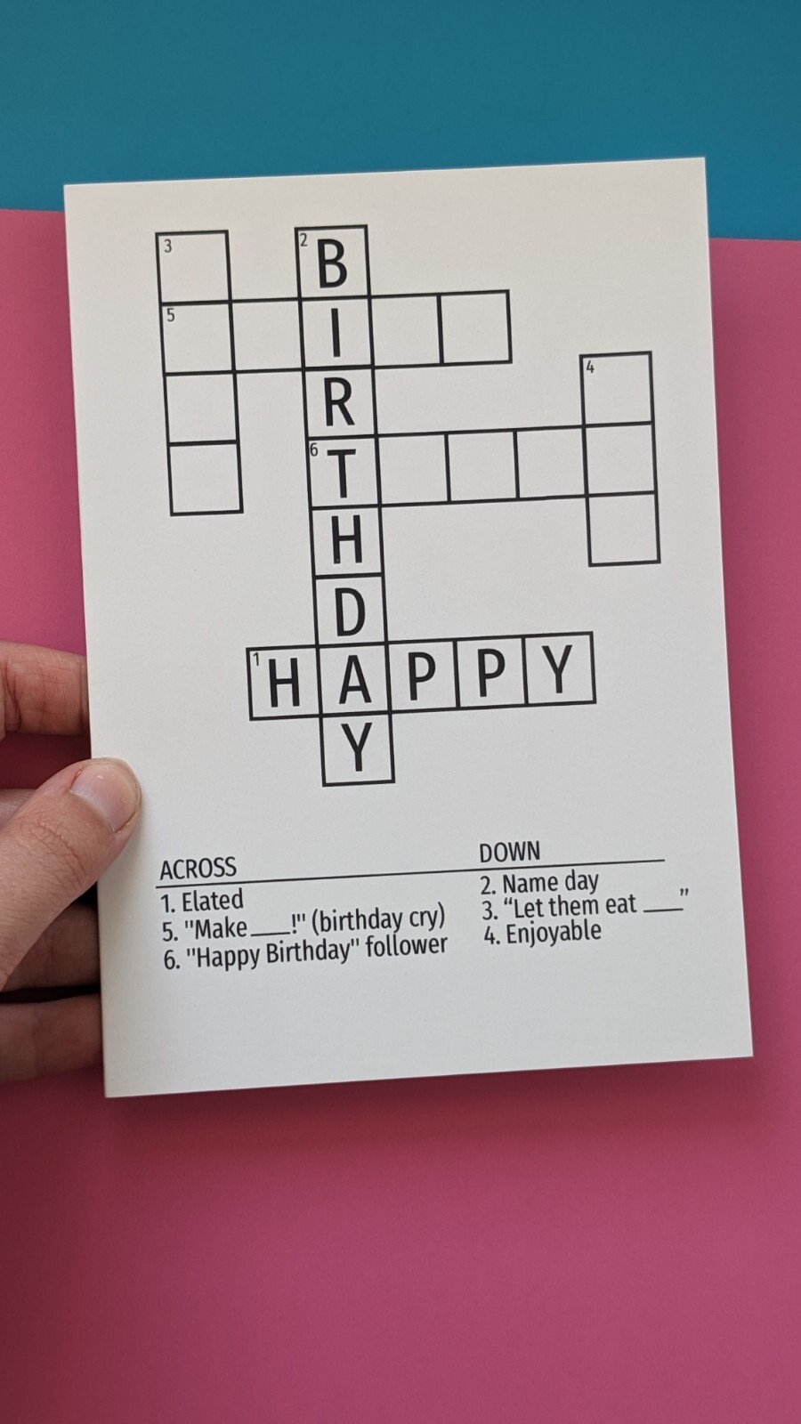 Happy Birthday Crossword Puzzle Greeting Card - Etsy