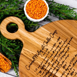 Recipe Cutting Board, Custom Engraved Board Keepsake, Handwritten ...