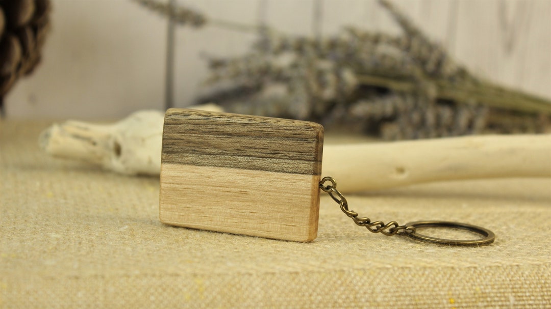 Personalized Wooden Keychain Custom Keychain. Handmade Walnut Name ...