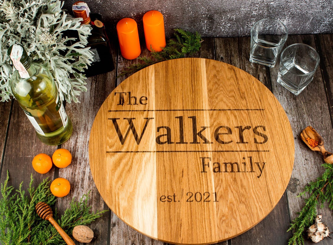 Custom Lazy Susan, Personalized Engraved Turn Table Centerpiece ...