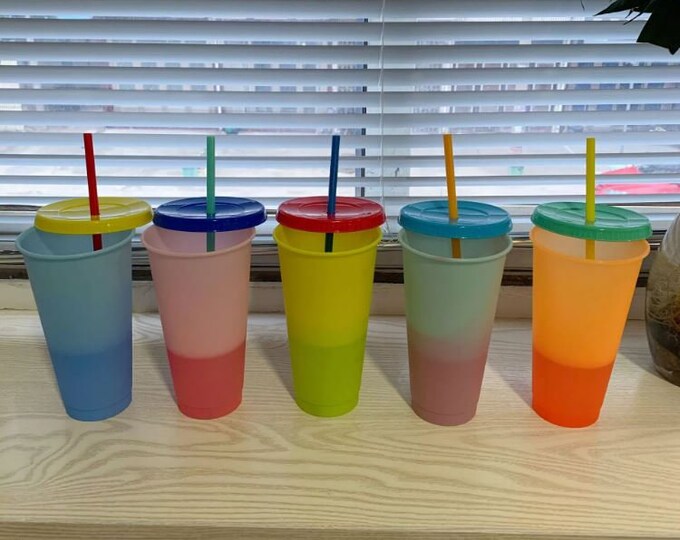 BLANK 24oz Color Change Cup, Mood Cup, Beach Cup, Color Changing Cup ...