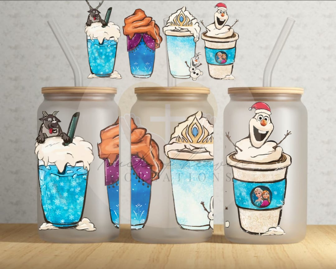Frozen Glass Can, Frozen Cup Design, Frozen, Frozen Coffee Cup, Disney ...