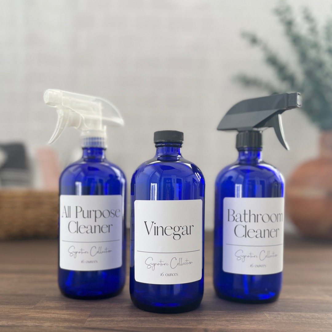 16-ounce Cobalt Blue Glass Spray Bottles | Signature Cleaning ...