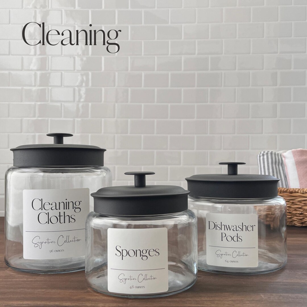 Cleaning Storage | Glass Montana Jars | Airtight Black Metal Lid ...