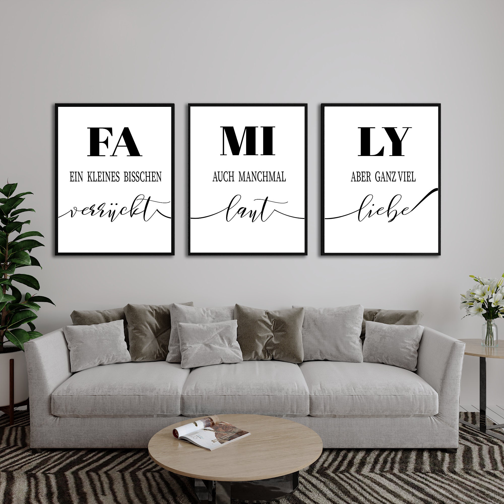 3er Set Poster Family Familie Poster set Liebe Familie - Etsy.de