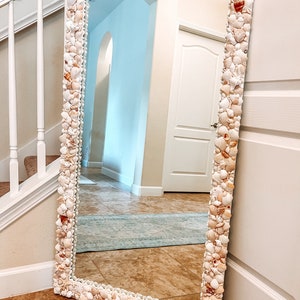 Beach Decor Large Shell Mirror, Seashell Design Mirror, Coastal Decor ...