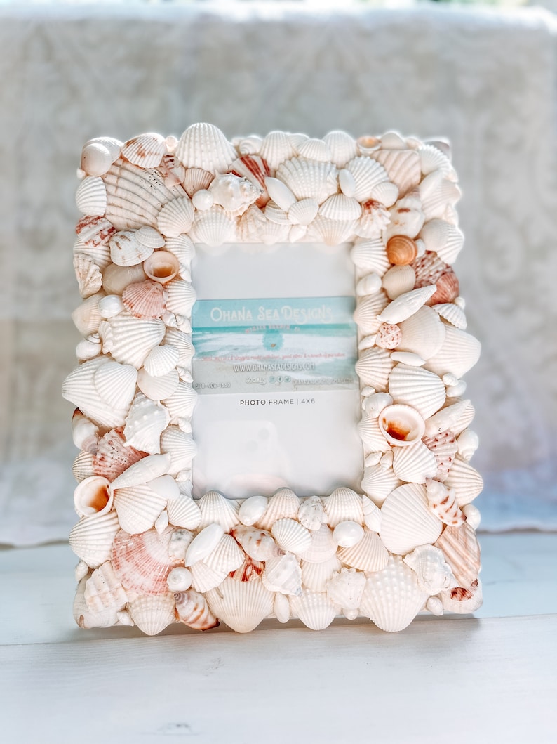Seashell Picture Frame 4x6: Coastal Beach Decor With Pearls - Etsy
