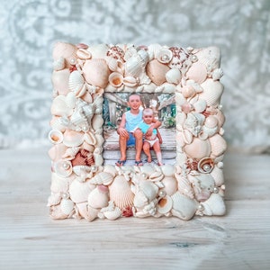 Seashell Picture Frame: Coastal Beach House Decor (4x4 Photo) - Etsy