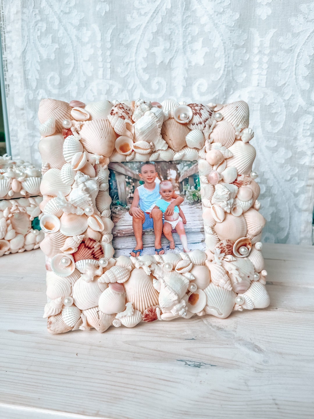 Seashell Picture Frame: Coastal Beach House Decor (4x4 Photo) - Etsy