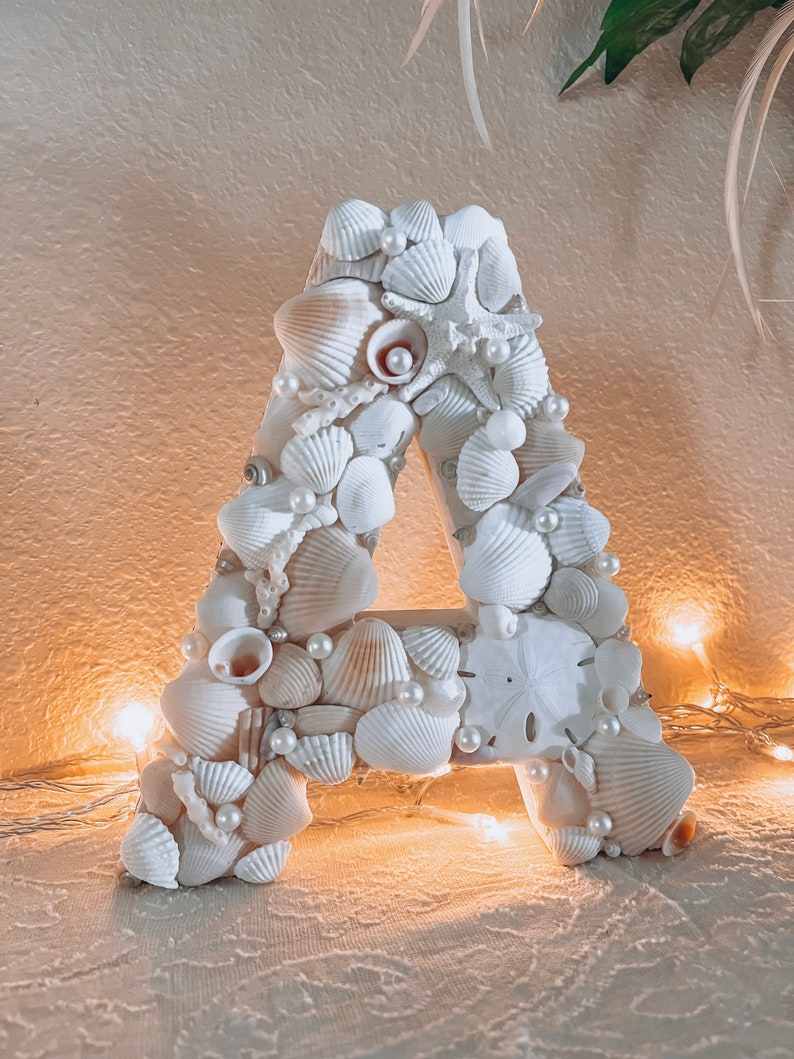 Seashell Letter, Any Letter, Beach Decor, Custom Shell Initials, Beach ...