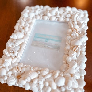 White Shell Picture Frame 4x6” Photo, Coastal Cowgirl Decor, Beach ...
