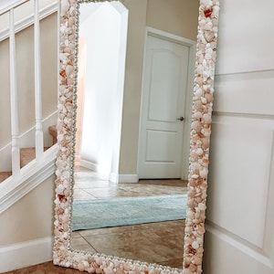 Beach Decor Large Shell Mirror, Seashell Design Mirror, Coastal Decor ...