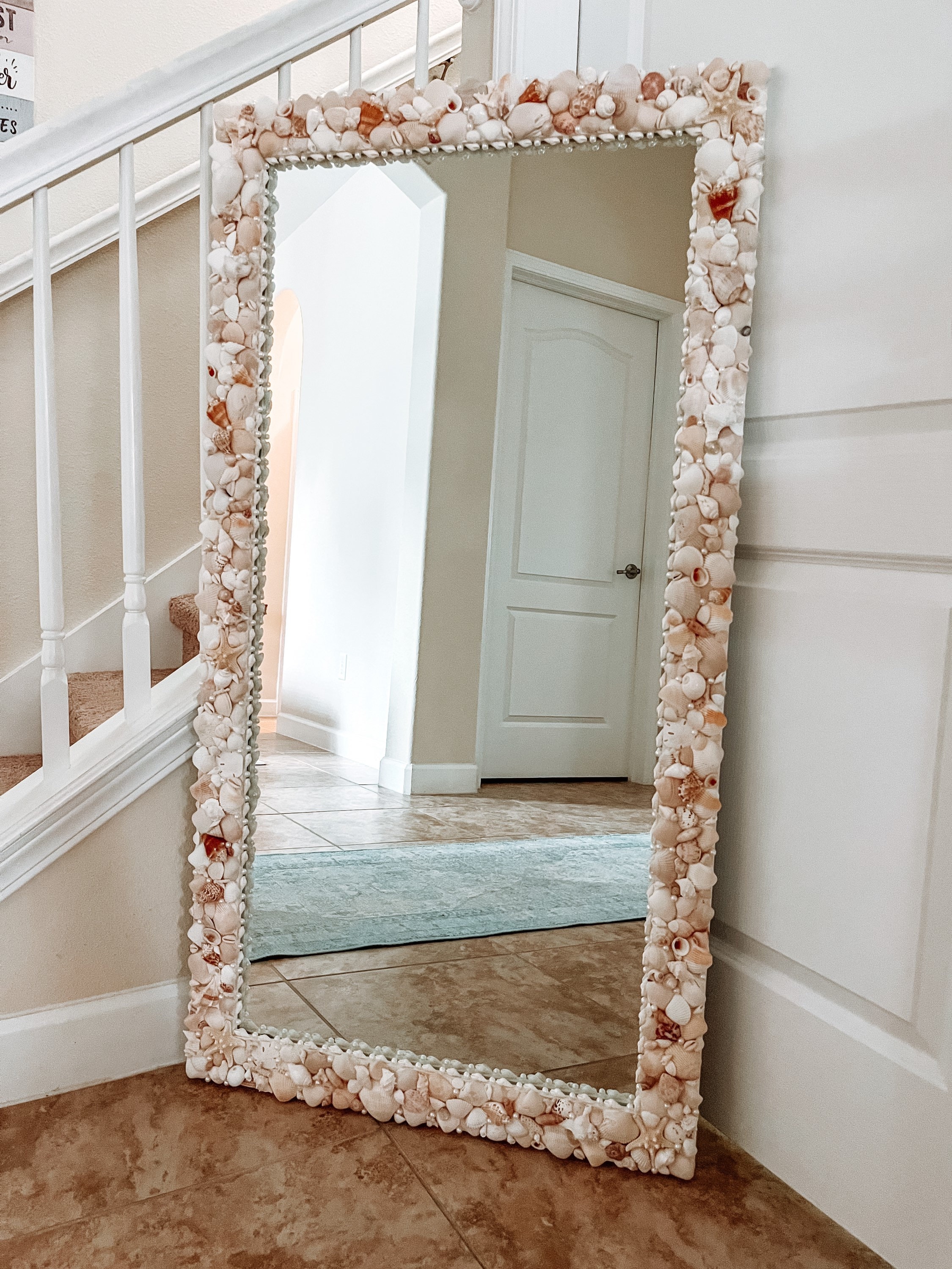 Beach Decor Large Shell Mirror, Seashell Design Mirror, Coastal Decor ...
