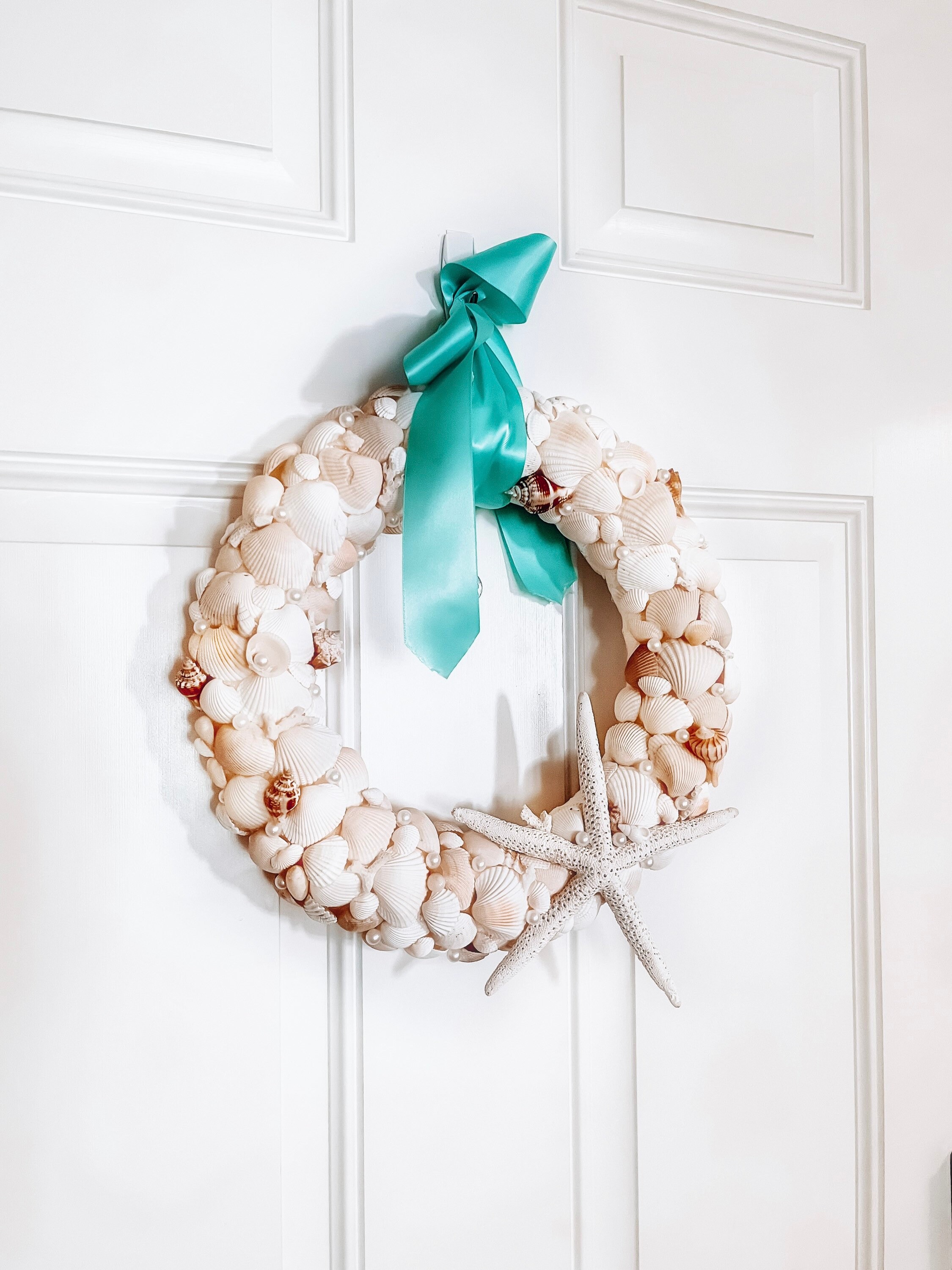 Shell Wreath Coastal Wreath for Front Door Seashell Wreath - Etsy