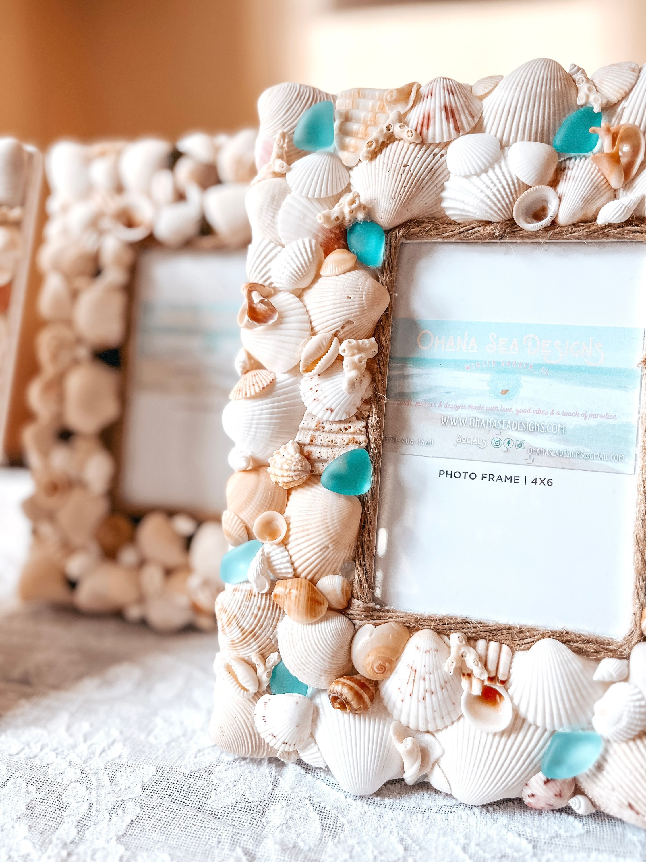 Shell Picture Frame Coastal Cowgirl Decor, Custom 4x6” Shell Frame ...