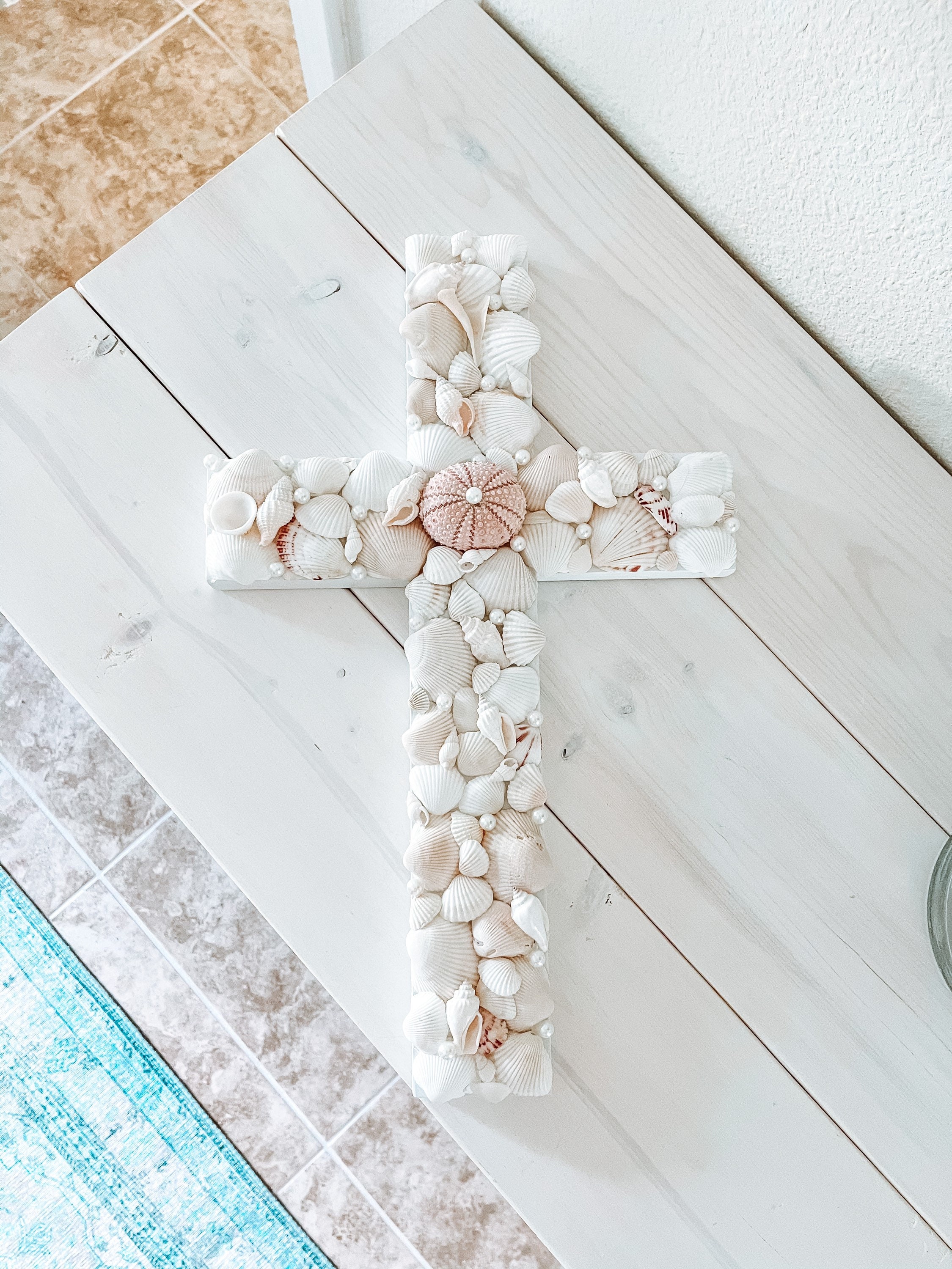 Seashell Cross, Beach House Art, Christian Wall Decor Cross ...