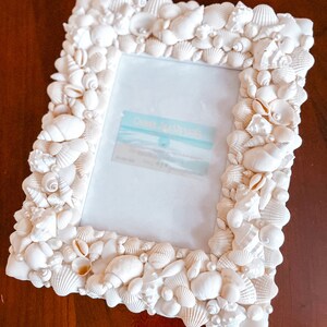 White Shell Picture Frame 4x6” Photo, Coastal Cowgirl Decor, Beach ...