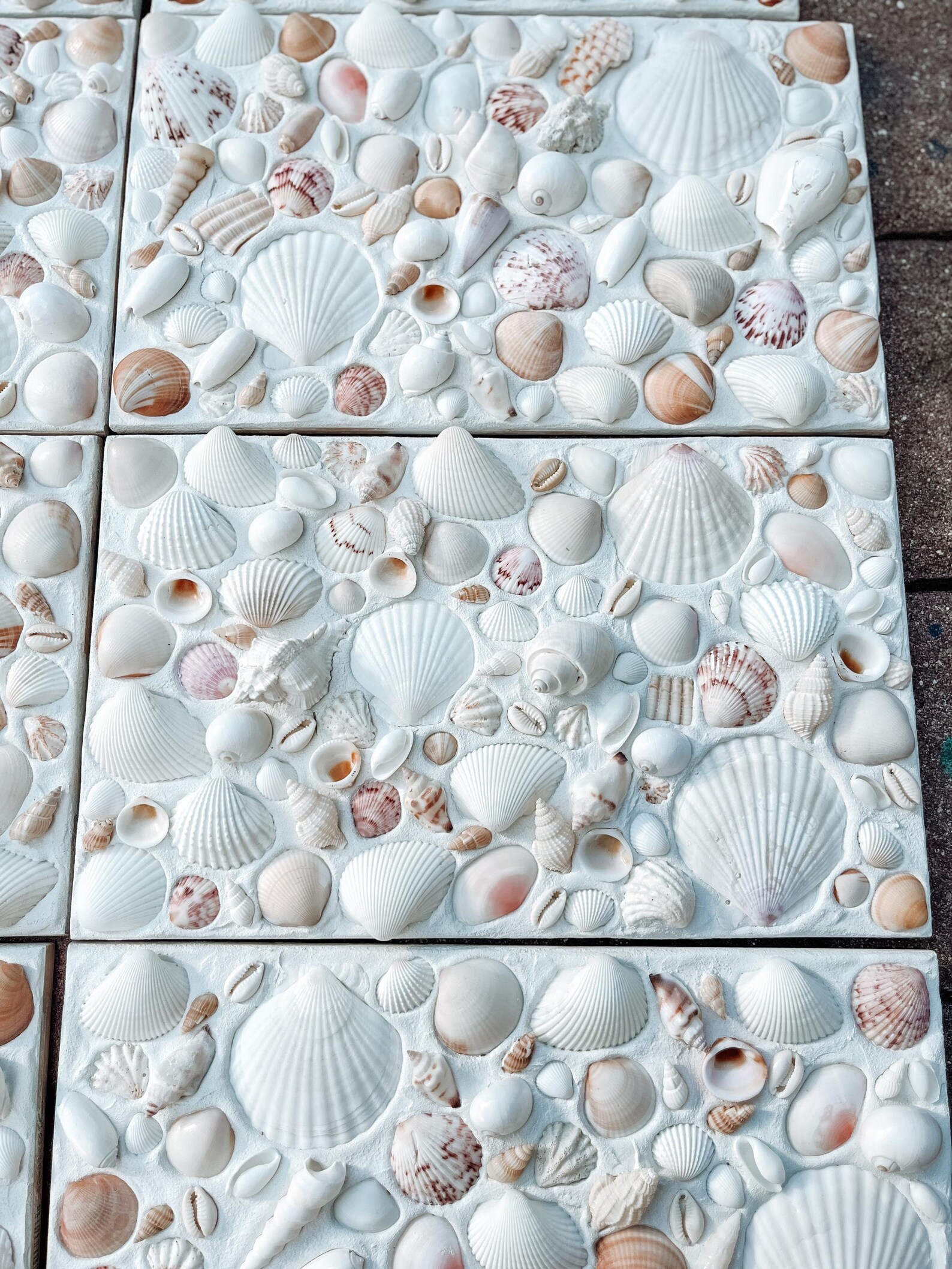 Seashell Tiles Custom Size, Coastal Tile, Beach Tiles, Decorative Tile ...