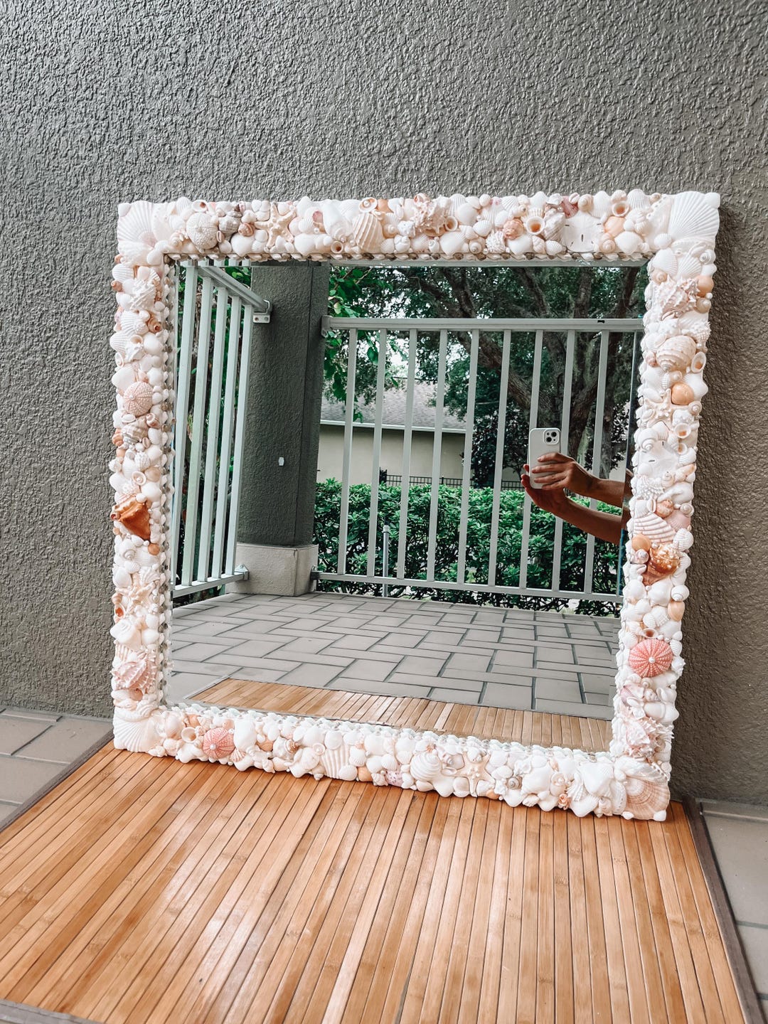 Shell Mirror Large, Custom- Any Size, Beach Mirror, Custom Coastal ...