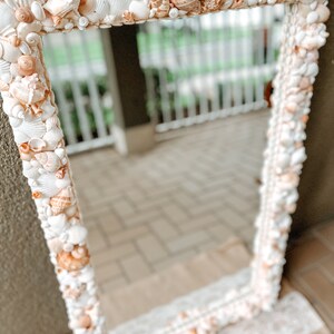 Custom Sea Shell Mirror, Beach Decor, Shell Art, Beach Wall Art, Shell ...