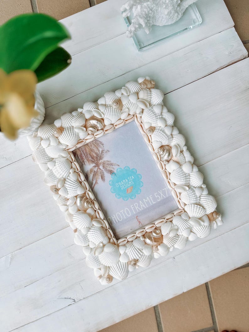 Seashell Picture Frame, Luxury Beach Decor, Coastal Chic Home Decor ...