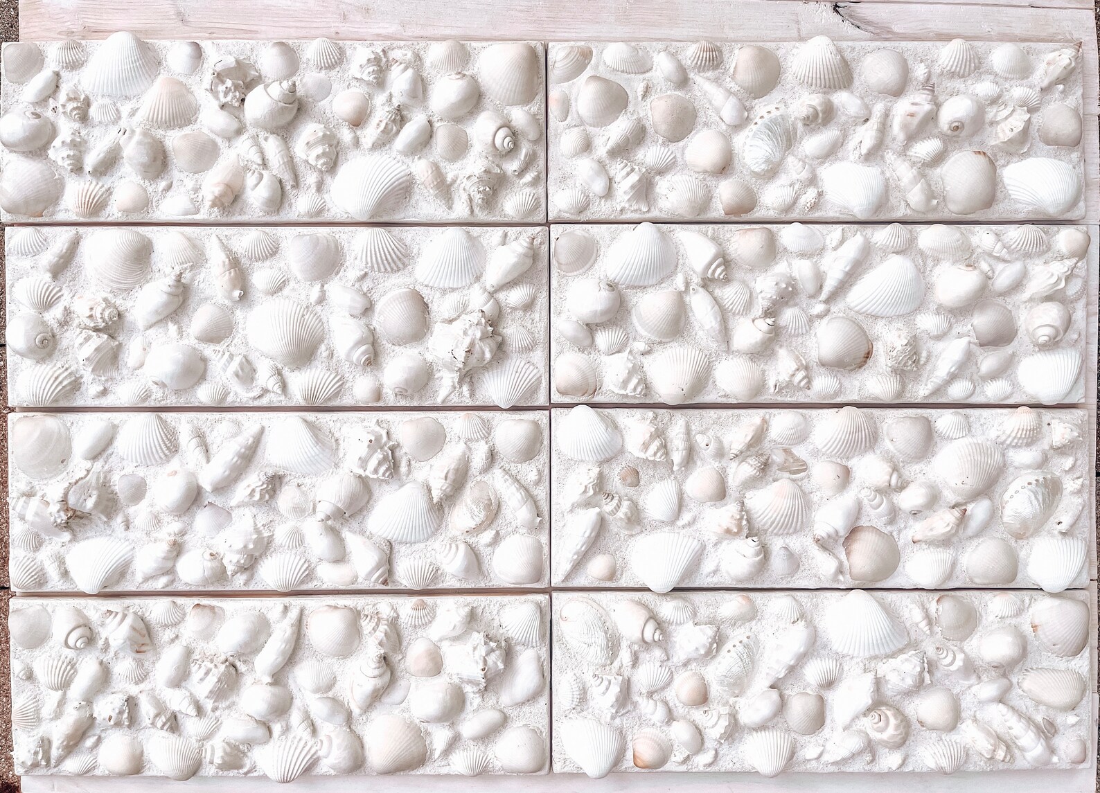 Handmade Seashell Tile: Coastal Decor, Beachy Backsplash (4x12) - Etsy
