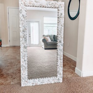 Large Seashell Floor or Wall Mirror, Custom Decorative Mirror Beach ...