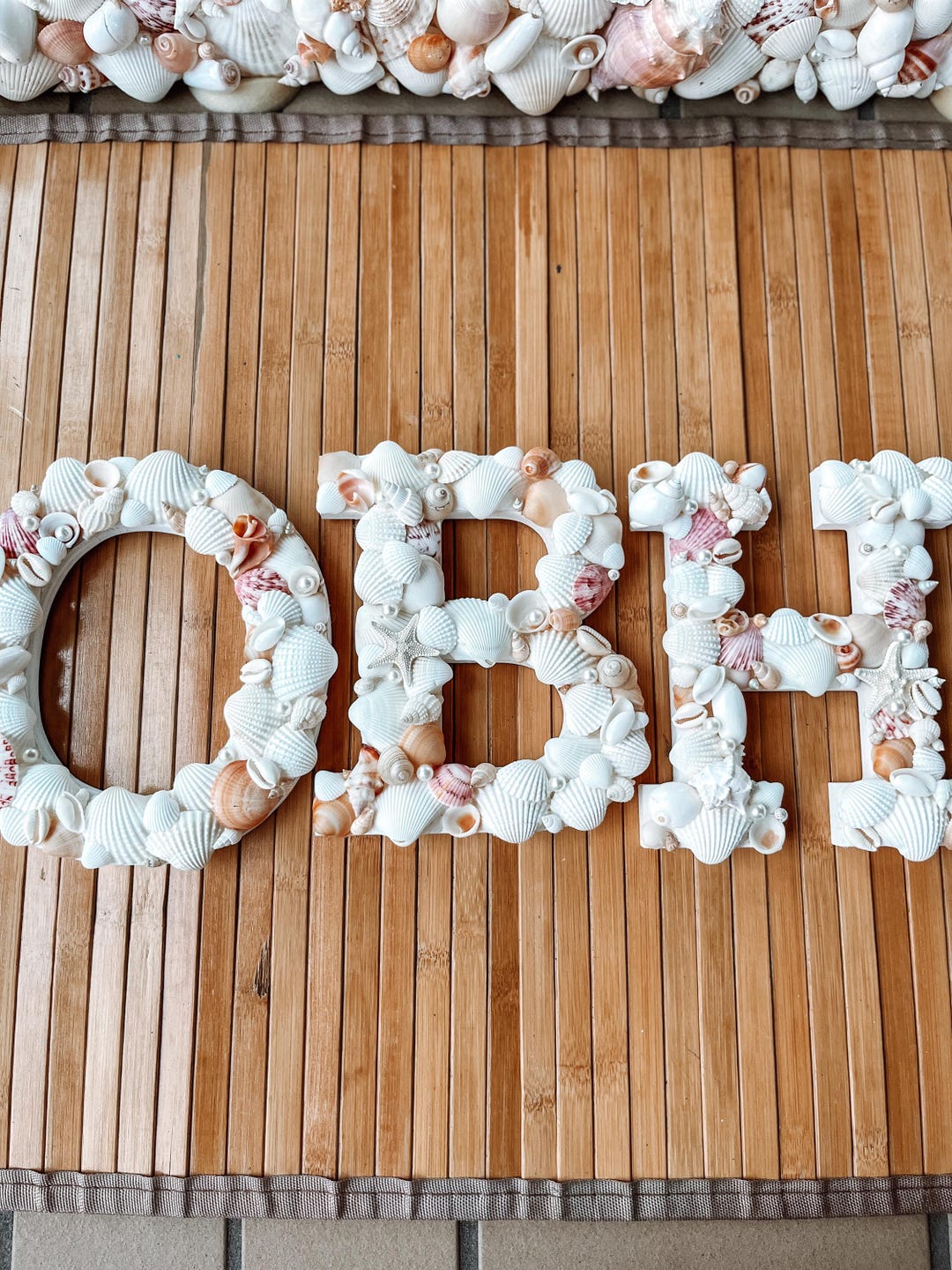 Seashell Letter Art: Custom Beach Decor Initials - Etsy