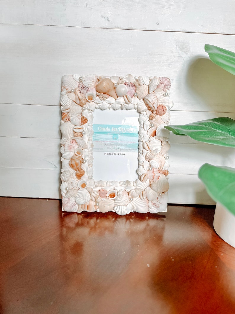 Seashell Picture Frame 4x6: Coastal Beach Decor With Pearls - Etsy