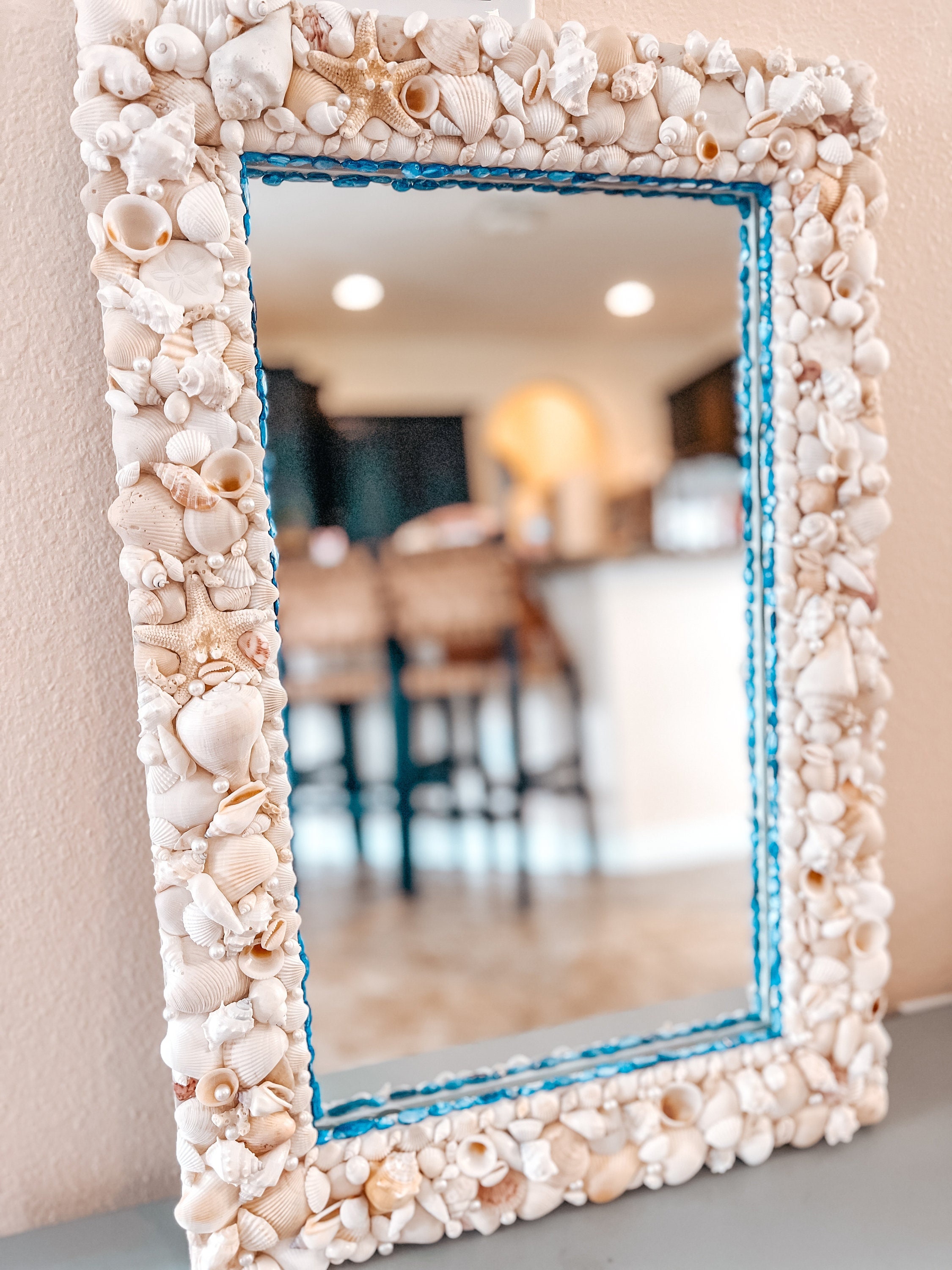 Beach Home Mirror Seashell Mirror for Wall Custom Beach - Etsy
