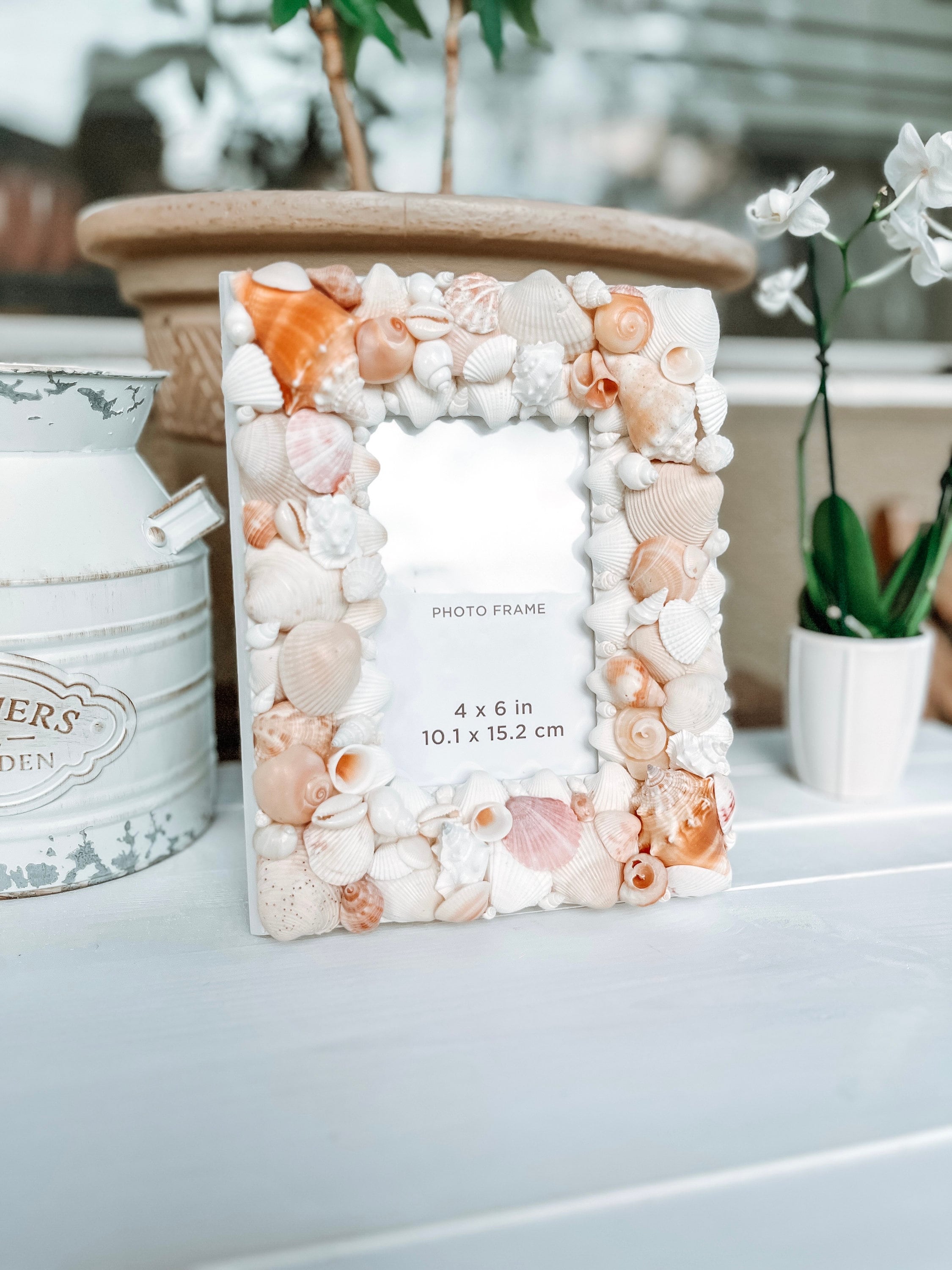 Seashell Frame for 4x6 Picture, Natural Tan/beige Shell Picture Frame ...