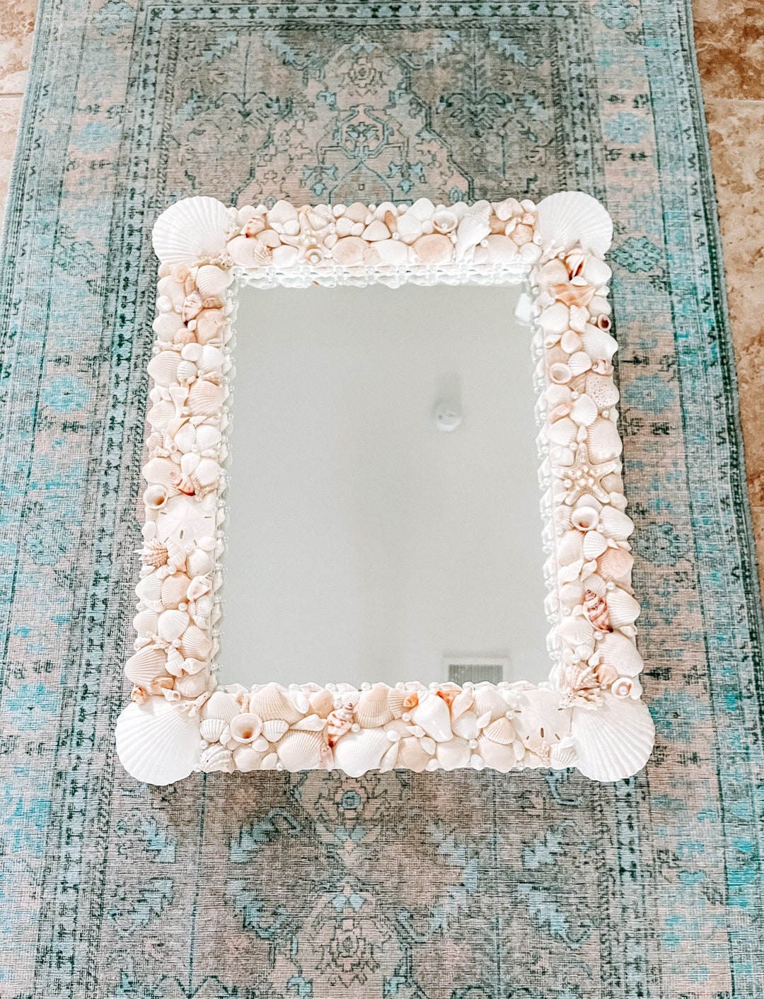 Custom Seashell Mirror: Large Coastal Wall Decor - Etsy